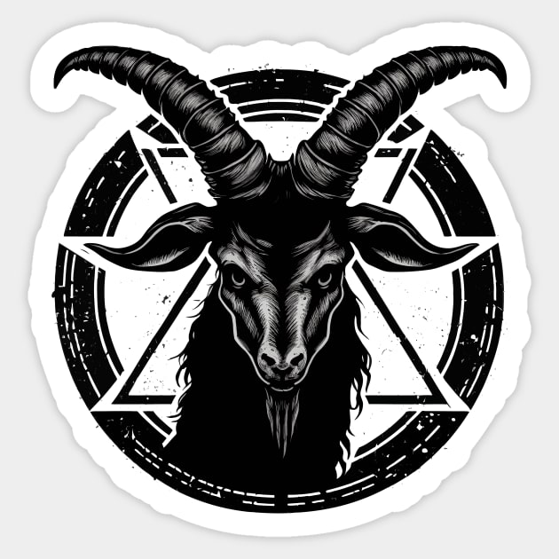 Satanic Goat Baphomet Baphomet Goat Satanic Sticker Teepublic
